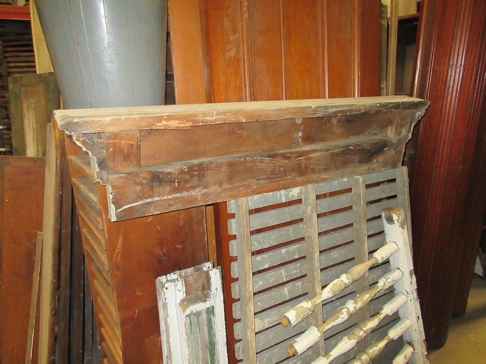 CIRCA 1880 ANTIQUE SALVAGE red & mustard victorian window pediment ...