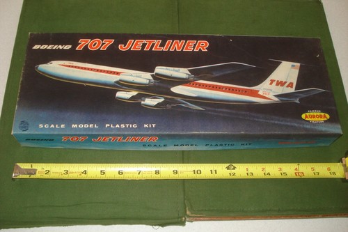 Vintage 1958 Aurora Boeing 707 Jetliner TWA Model Kit No. 382 | eBay