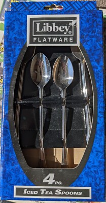 LIBBEY FLATWARE, 4-piece, stainless steel, iced tea spoons | eBay