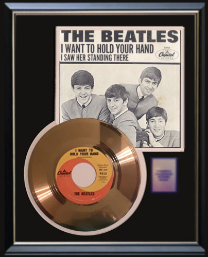 THE BEATLES GOLD RECORD I WANT TO HOLD YOUR HAND 45 RPM NON RIAA AWARD ...