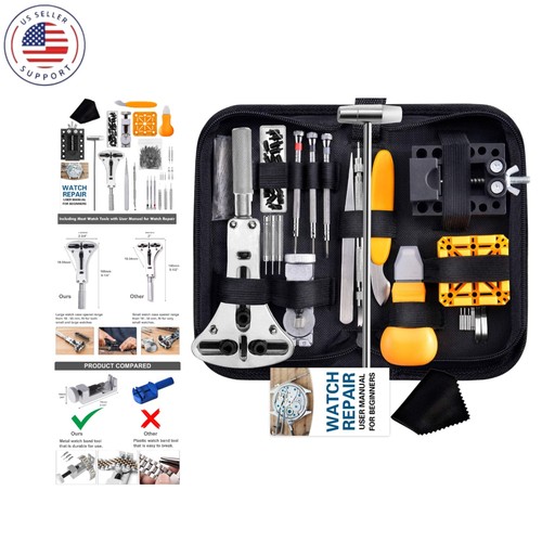 Watch Repair Kit, 187Pcs Watch Tool Kit with Watch Link Pin Remover ...