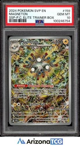 Pokemon 2024 Magneton 159 SSP Pokemon Center Elite Trainer Box GEM MINT ...
