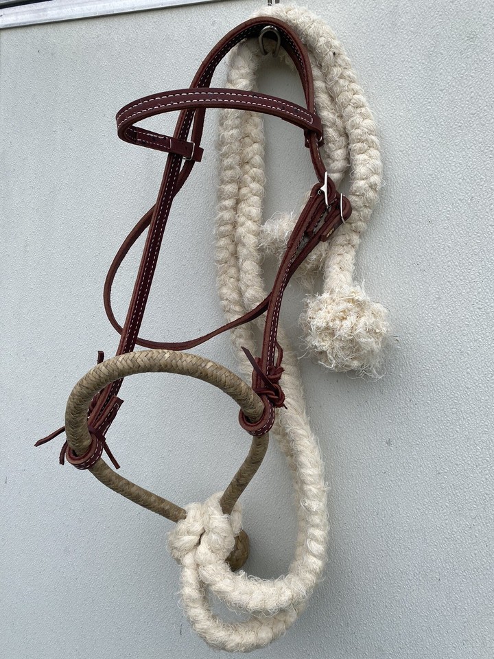 Western training bosal & headstall set w/cotton reins US made | eBay