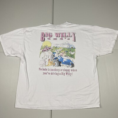 Vintage 90s big Willy 4x4’s funny t shirt white XL big Johnson comedy ...