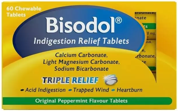 3 X Bisodol Indigestion Relief 60 tablets Triple Action For Acid ...