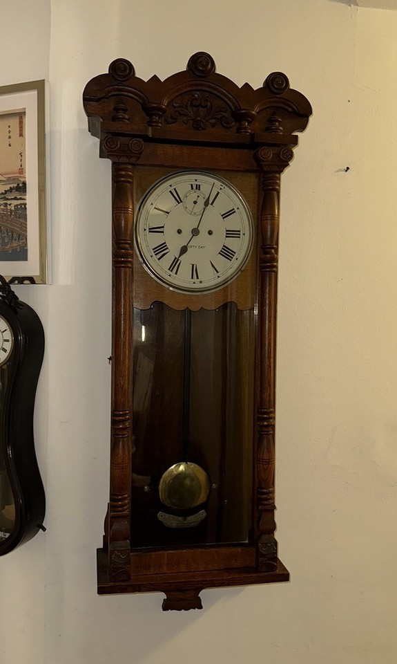 Very Large New Haven Antique 30 Day Regulator Wall Clock- “Elfrida ...