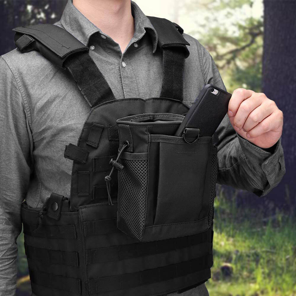 Tactical Utility Magazine Mag Drop Dump Pouch Molle Belt Ammo Foldable ...