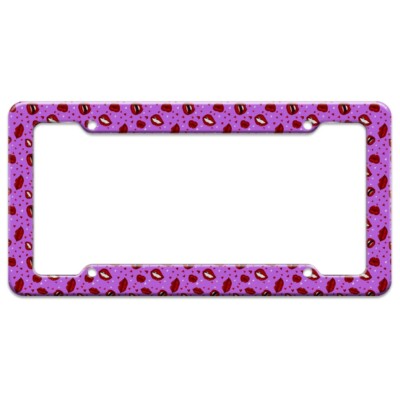 Luscious Red Lips Kiss Pattern Set License Plate Tag Frame | eBay