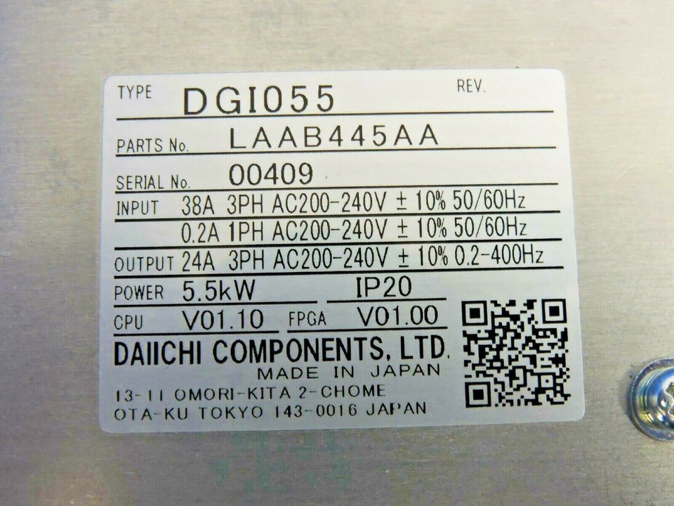 NEW Disco DG1055 Spindle Power Inverter 5.5KW / DAIICHI LAAB445AA Hi ...