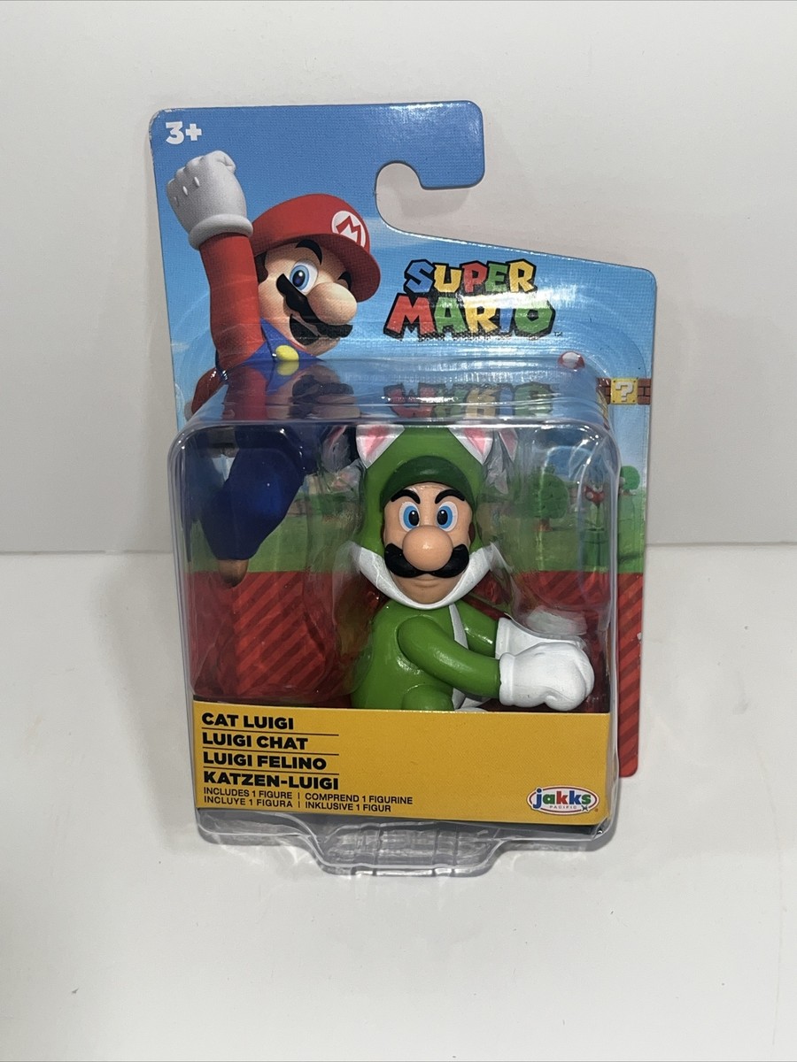 Mario Cat Luigi Nintendo Super Mario Cat Luigi Figure 10cm Jakks