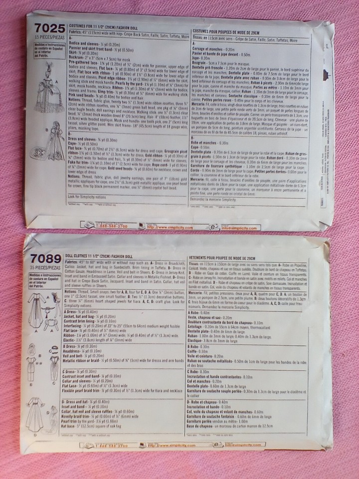 vtg 2 barbie size 11 12 clothes patterns simplicity 7089, 7025 uncut, diva | eBay
