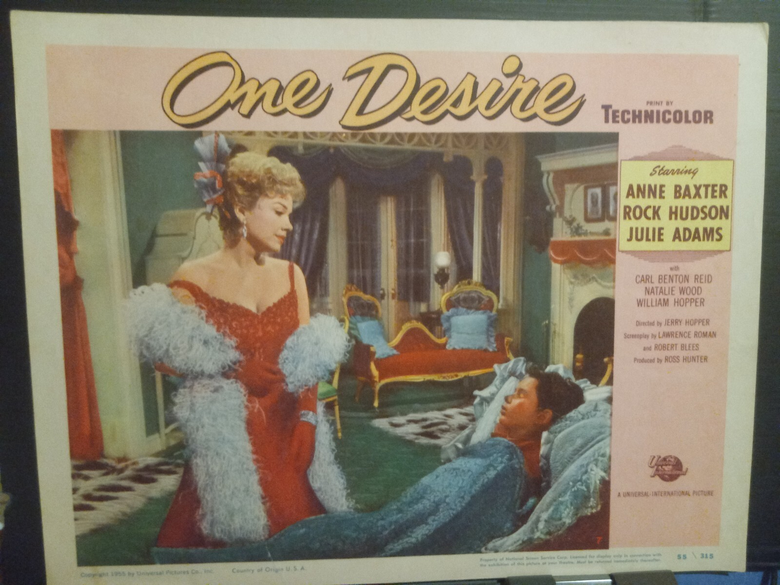 Lobby Card 1955 ONE DESIRE Anne Baxter western gambling family | eBay