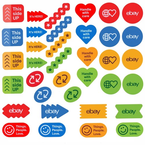 eBay Stickers – Red, Blue, Green and Yellow Multi-Pack | eBay