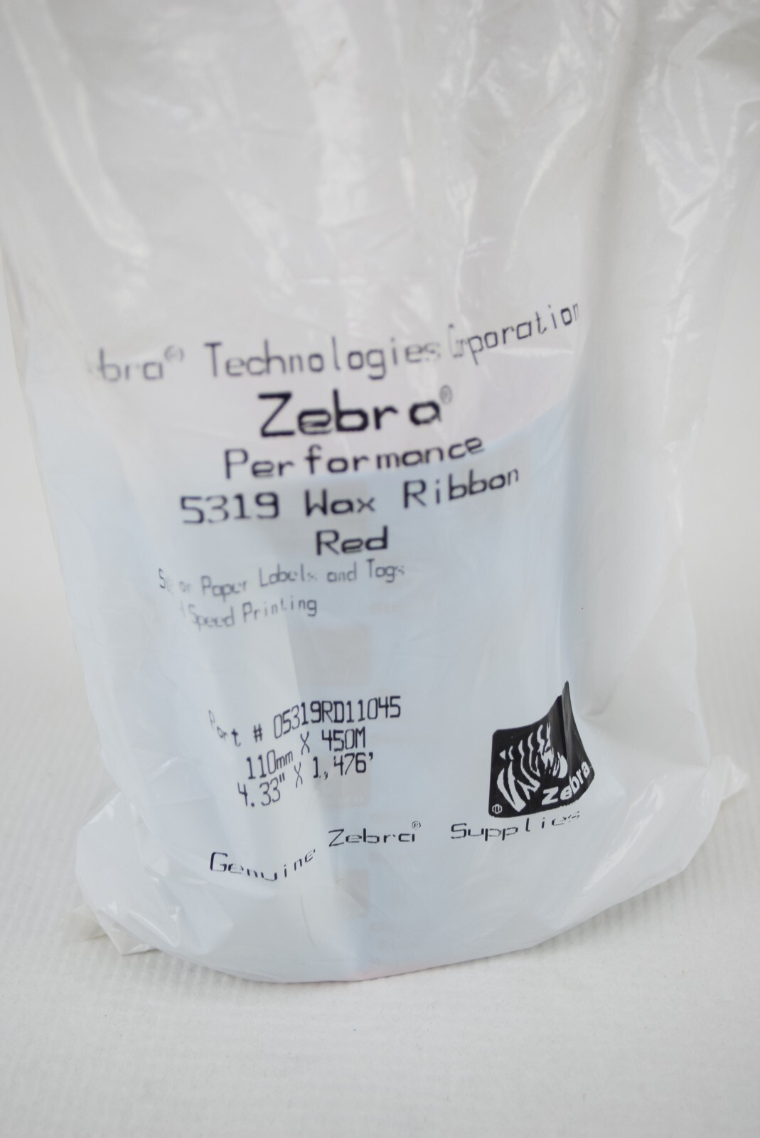 Zebra Performance 5319 Wax Ribbon Black 83mm X 450m for sale online | eBay