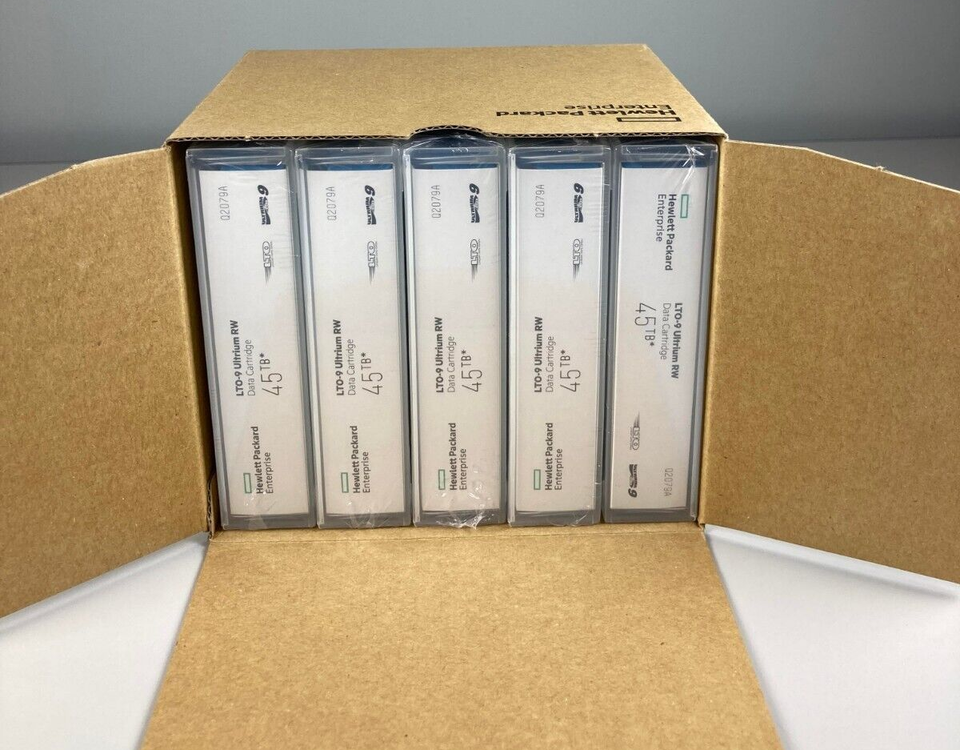 HP / HPE LTO9 Tape Cartridge (5 PACK) #Q2079A Ultrium 45TB with Barium ...