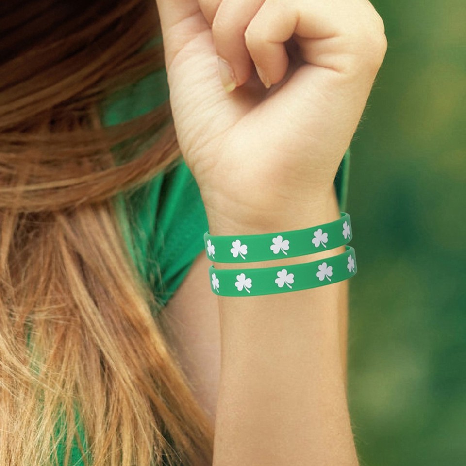 20 Pcs Festival Wristbands Shamrock Ireland Bracelets Irish for Women ...