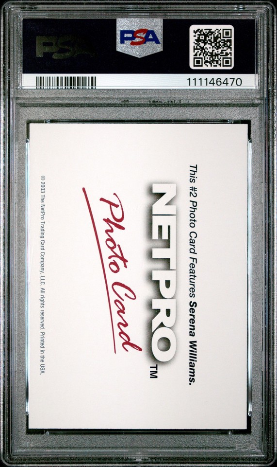 2003 NETPRO PHOTO CARD #2 SERENA WILLIAMS PSA 10 | eBay