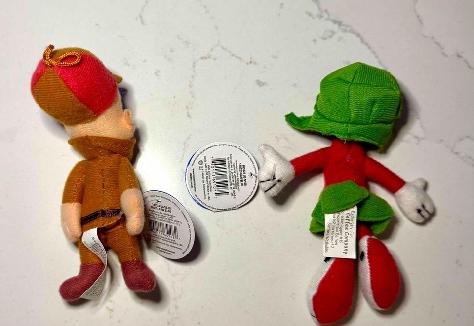 Starbucks FINGER PUPPETS Elmer Fudd & Marvin Martian, Looney Tunes 2004 ...