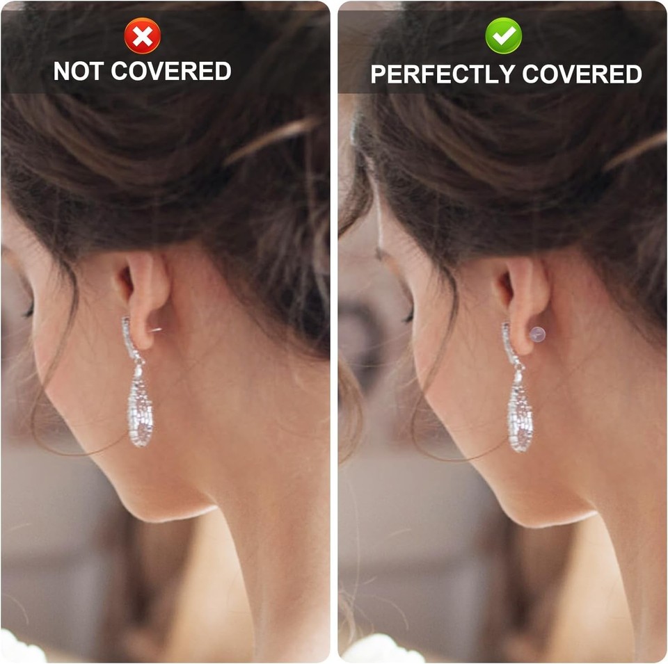 100 Pcs Comfort Clear Earring Backs for Studs, Silicone Soft Earring ...