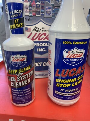 Lucas Oil 10278 Engine Oil Stop Leak - 1 10512 fuel System Cleaner 1-16 ...
