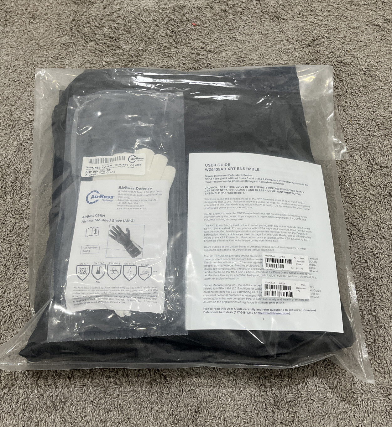 WZ9435AB BLAUER Chempak XRT Suit 2018 edition/ Biohazard Suit/ Size XL ...