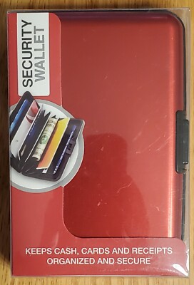 NEW! Security Wallet RFID Theft Protection Hard Case Red Water Res ...