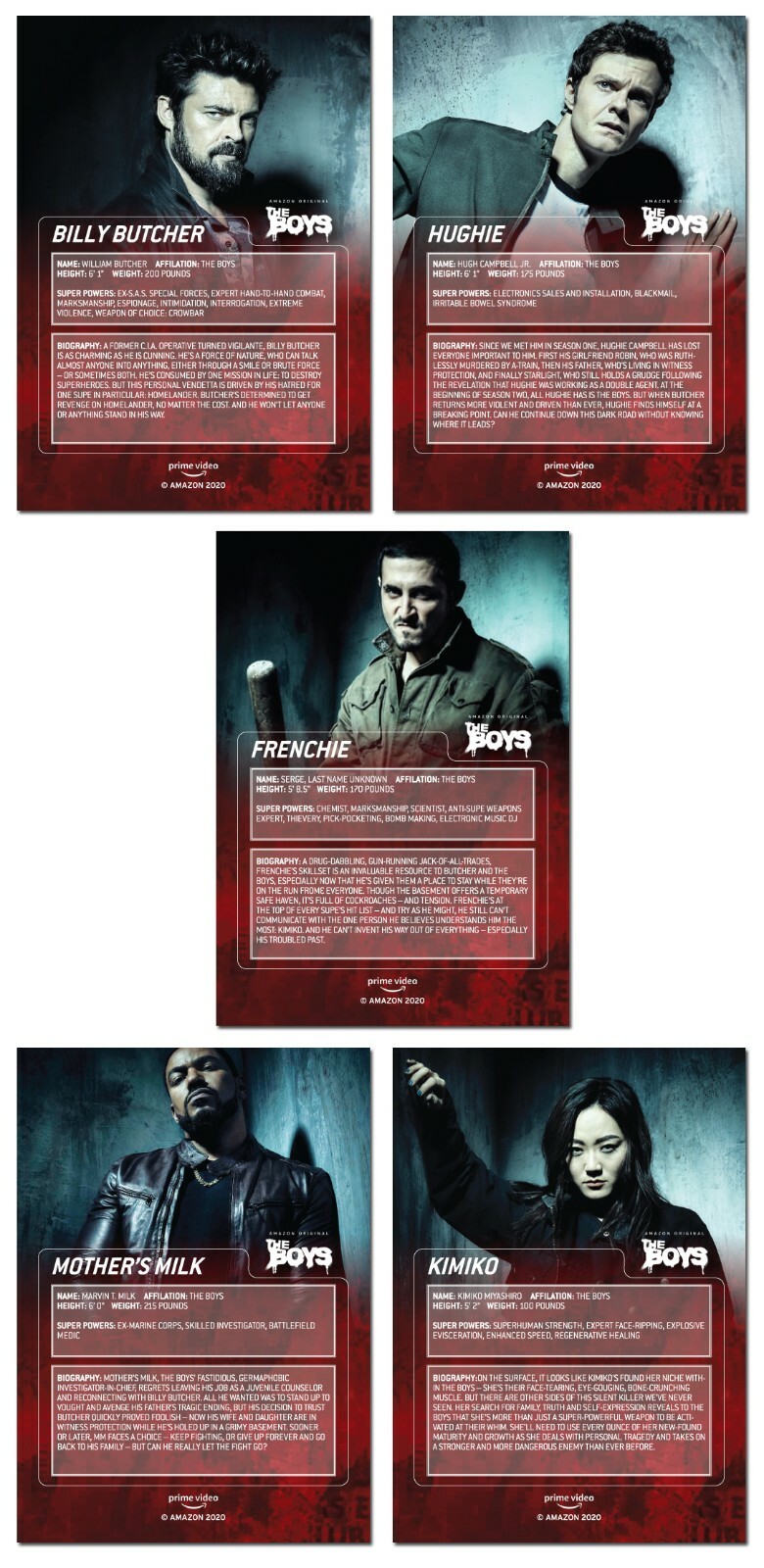 THE BOYS - Season 2 - 5 Card Promo Set - Butcher Hughie Frenchie Milk ...