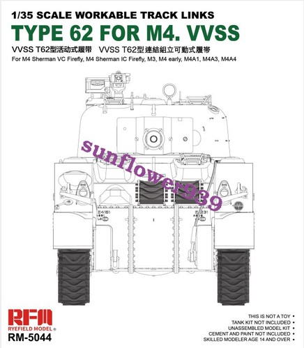 Ryefield-Model RM5044 1/35 scale WORKABLE TRACK LINKS TYPE 62 FOR M4 ...