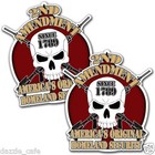 2ND AMENDMENT SKULL Adhesive Vinyl Stickers Homeland Security 2 Pack 4 ...