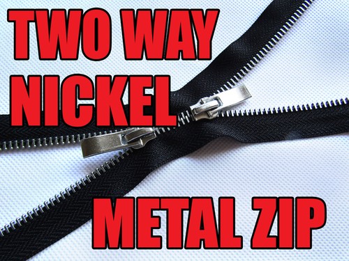 Black Metal Zip Two Way Zip No5 Nickel Zipper lengths 65 - 100 cm ...