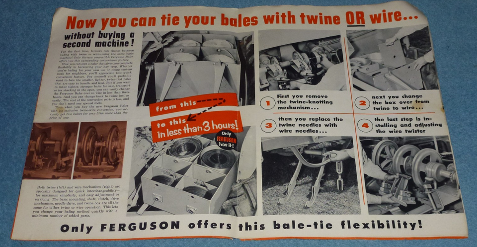 1954 Ferguson System Tractor Mate Side Mounted Baler Large Advertising ...