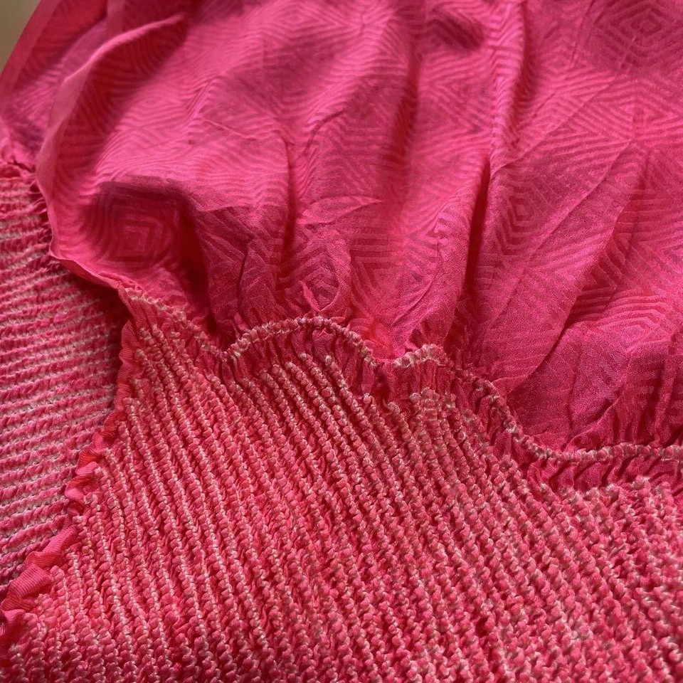 Japanese accessories Pink Shibori Kimono Obiage Obijime Set Traditional ...