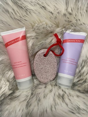 MARY KAY PEDICURE Gift Box FOOT SCRUB, FOOT MASK, PUMICE STONE | eBay