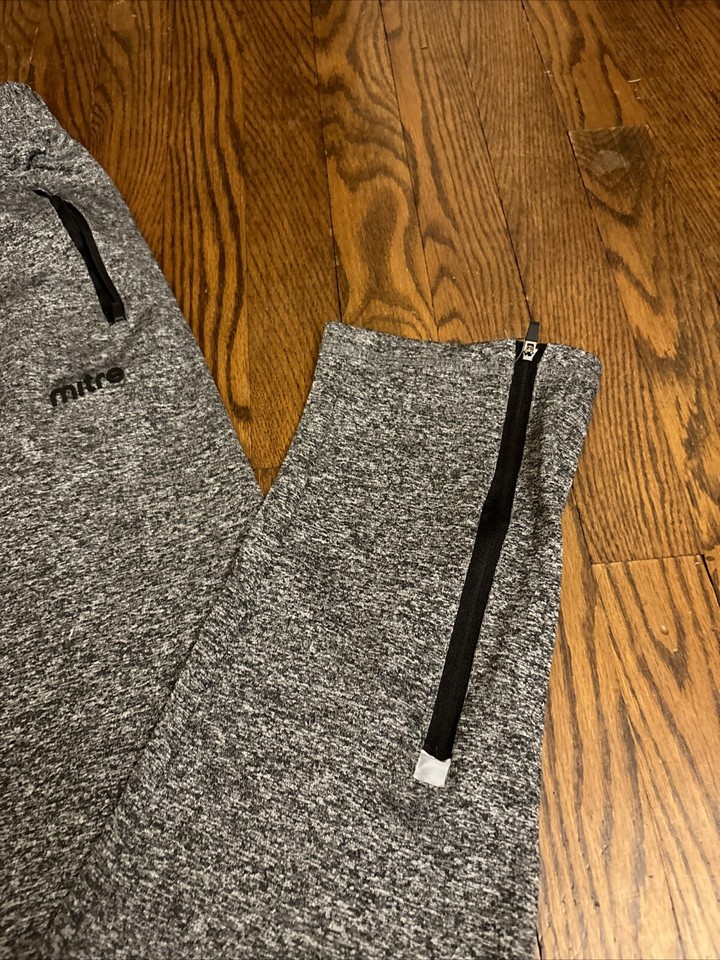Mitre Gray Sweatpants Warm-Up Activewear Pants with Zip Pockets ...