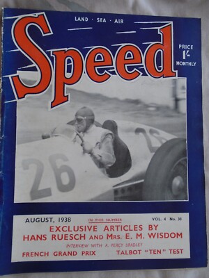 Speed mag Aug 1938 Vol 4 No 38 | eBay