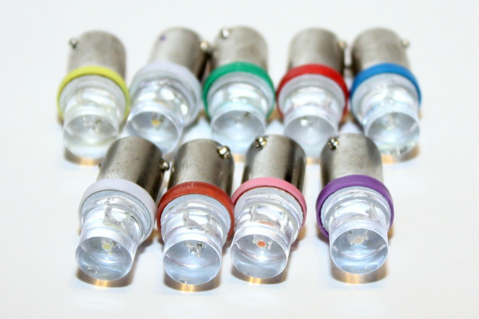(10 Pack) - 6.3 Volt LED Bulb Flat Top 44/47 Base (BA9S) Pinball ...