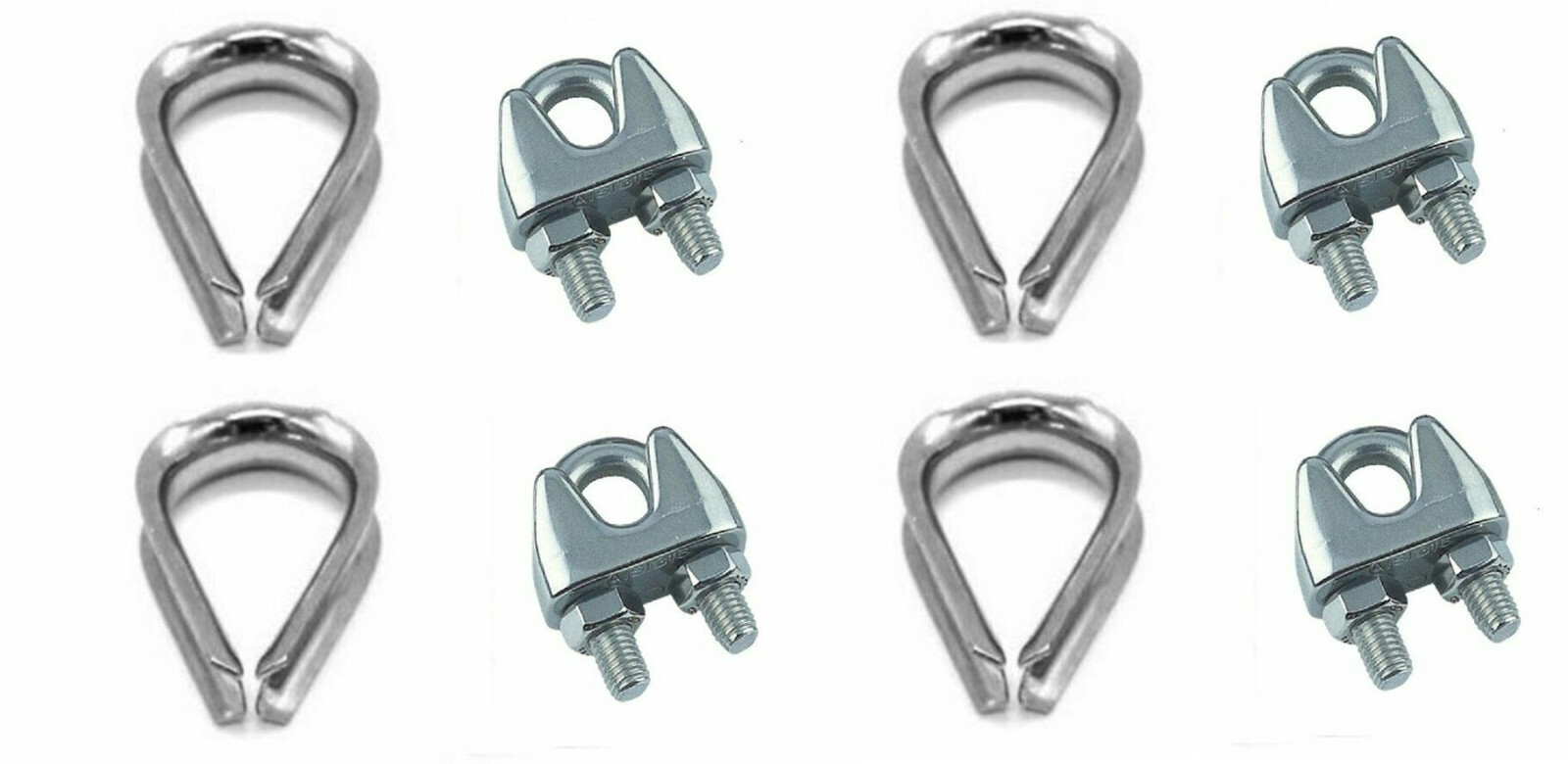 Thimble Wire Rope Grip & wire rope clamp Clamp Eyes Stainless Steel 4mm ...