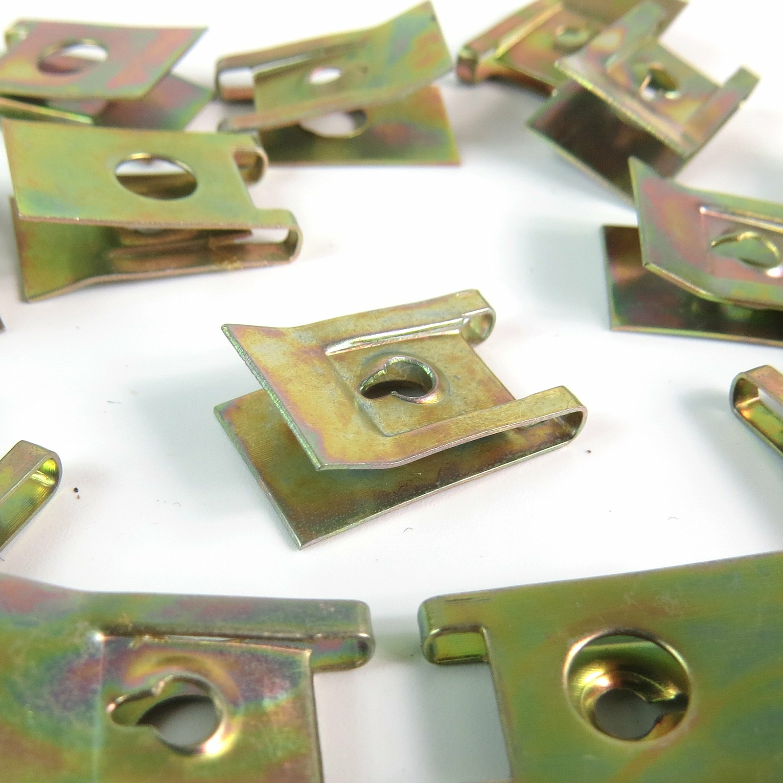 50 Pcs Spring Type U Nut #8 Screw Size Zinc Yellow Door Panel Clip 13 ...