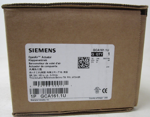 SIEMENS GCA161.1U Electric Damper Actuator | eBay