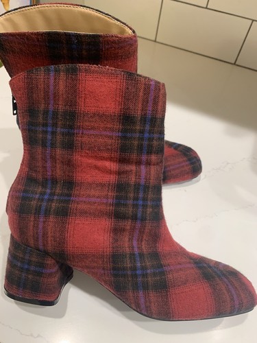 Penny Loves Kenny Tuck Ankle Boots Plaid Size 8 | eBay