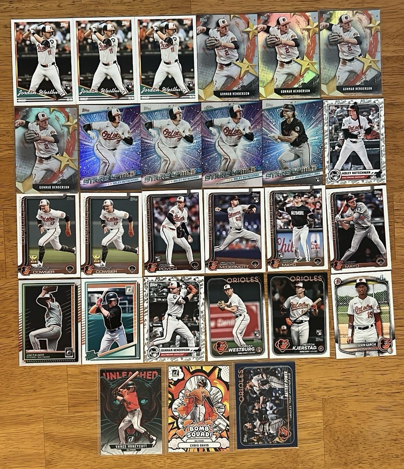 117 Card Baltimore Orioles Baseball Lot Samuel Basallo Jackson Holliday ...