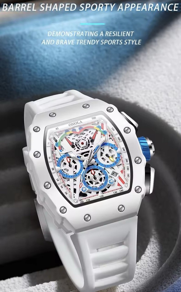 Orologio Richard Fashion Style Rapper Mille Colorful Deal White Blue | eBay