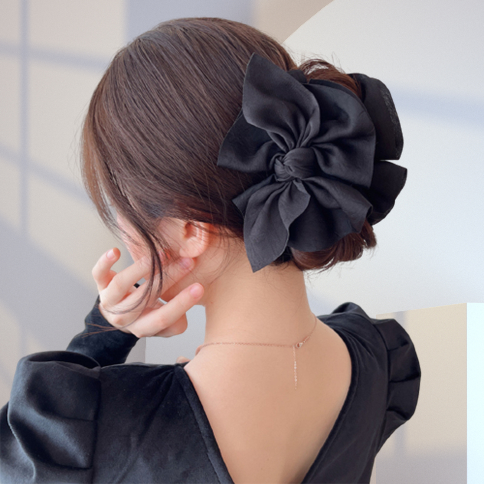 Hair Grip Double Layers Hair-fixed Ponytail Holder Lady Hair Claw Sweet ...