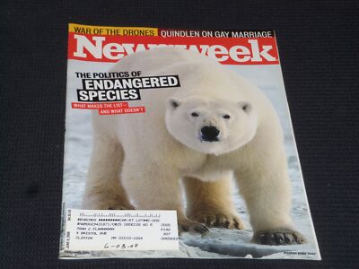 2008 JUNE 9 NEWSWEEK MAGAZINE - ENDANGERED SPECIES FRONT COVER - L ...