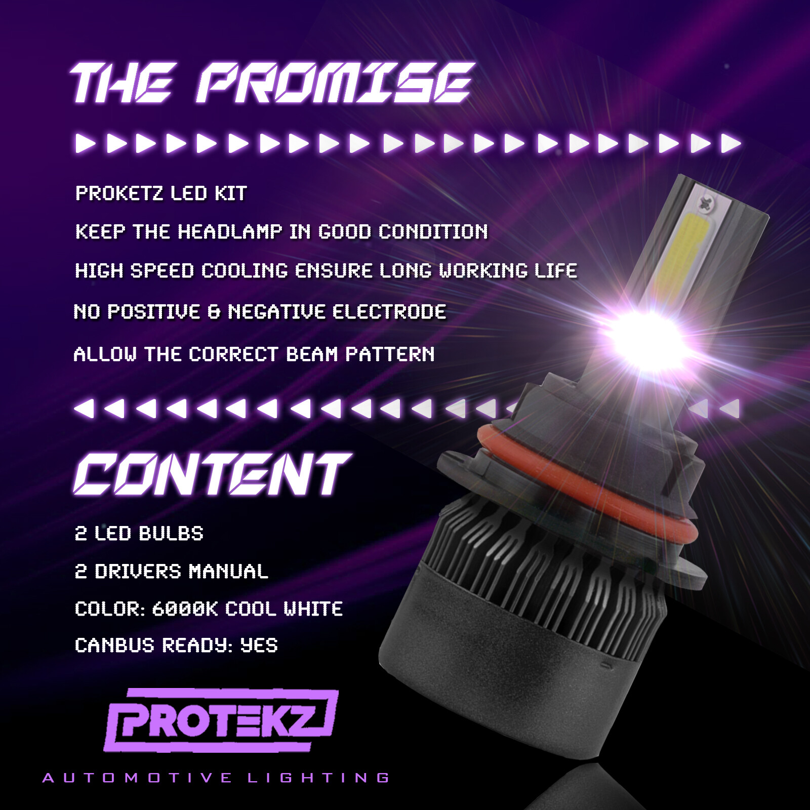 9007 HB5 LED Headlight Bulbs Kit Car Truck Headlamps Plug&Play 60W ...