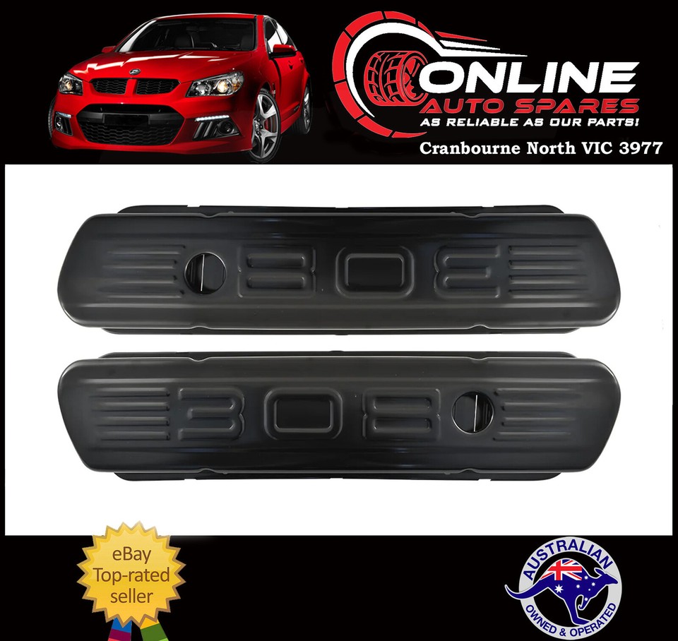 Black Steel Tall Valve Rocker Covers Pair W/308 Logo Holden Torana V8 ...