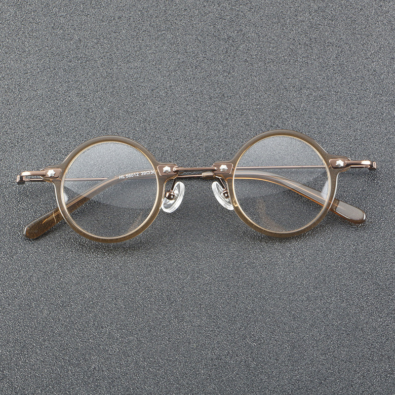 Retro Small Round Eyeglass frame Fashion Acetate Spectacles Clear ...