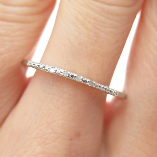 DBJ DEE BERKLE 925 Sterling Silver Real Round-Cut Diamond Stackable Ring Size 10 | eBay