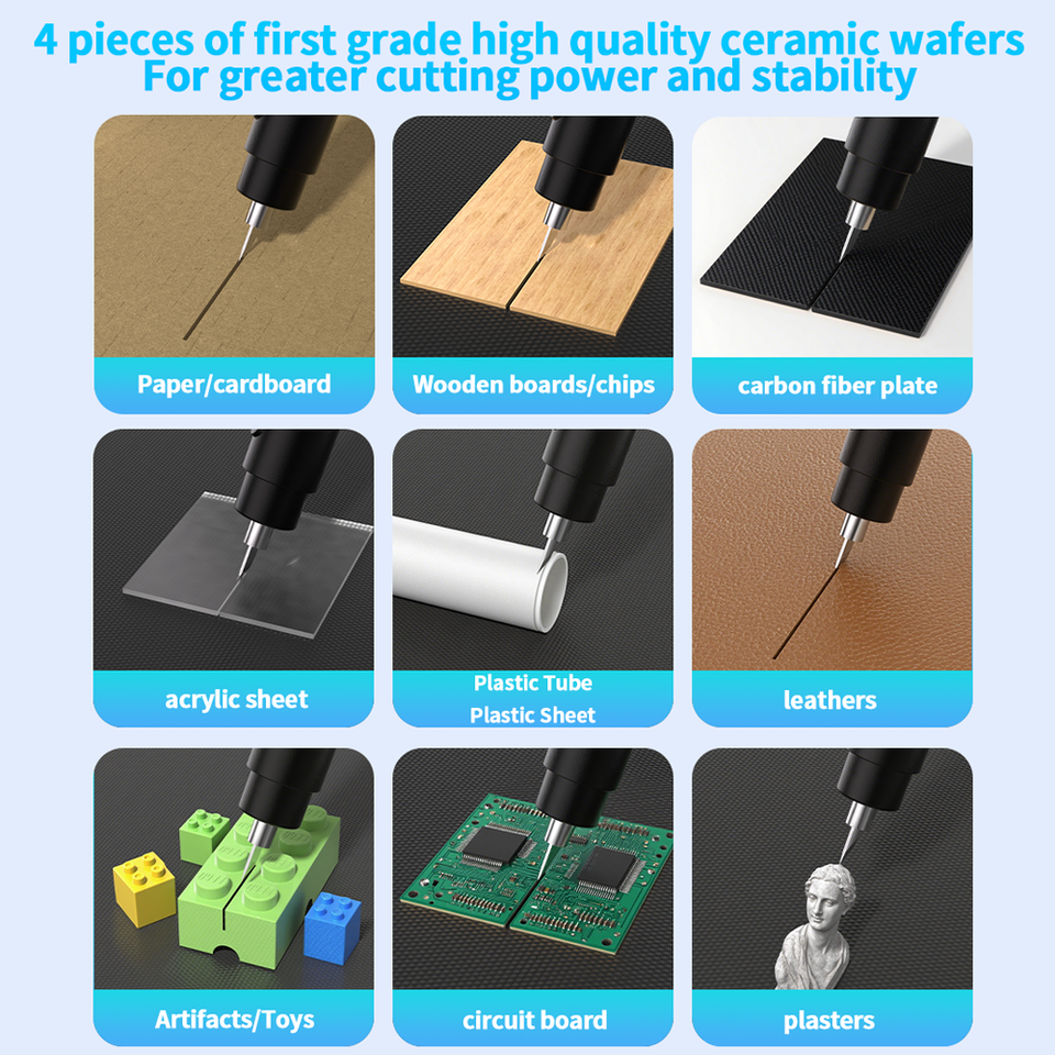40kHz Ultrasonic Cutter Knife, Handheld Craft Cutting Tool,LED and OLED ...