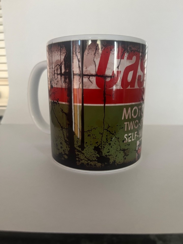 Castrol Motor Oil Mug White – Retro Two-Stroke Self-Mixing Design ...